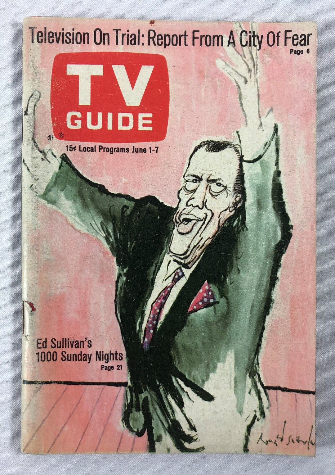 June 1 7 1968 TV Guide Ed Sullivan's 1000 Sunday Nights on Cover Vol 16 ...