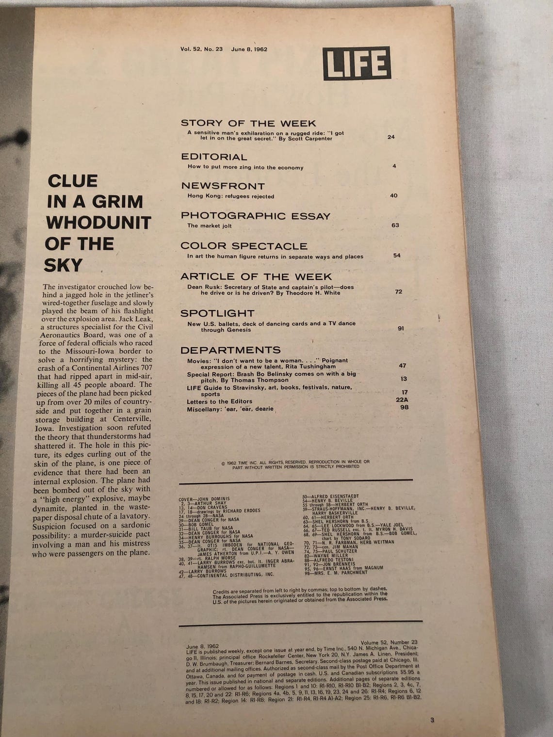 June 8 1962 Life Magazine the Wild Stock Market Brokers on Cover ...