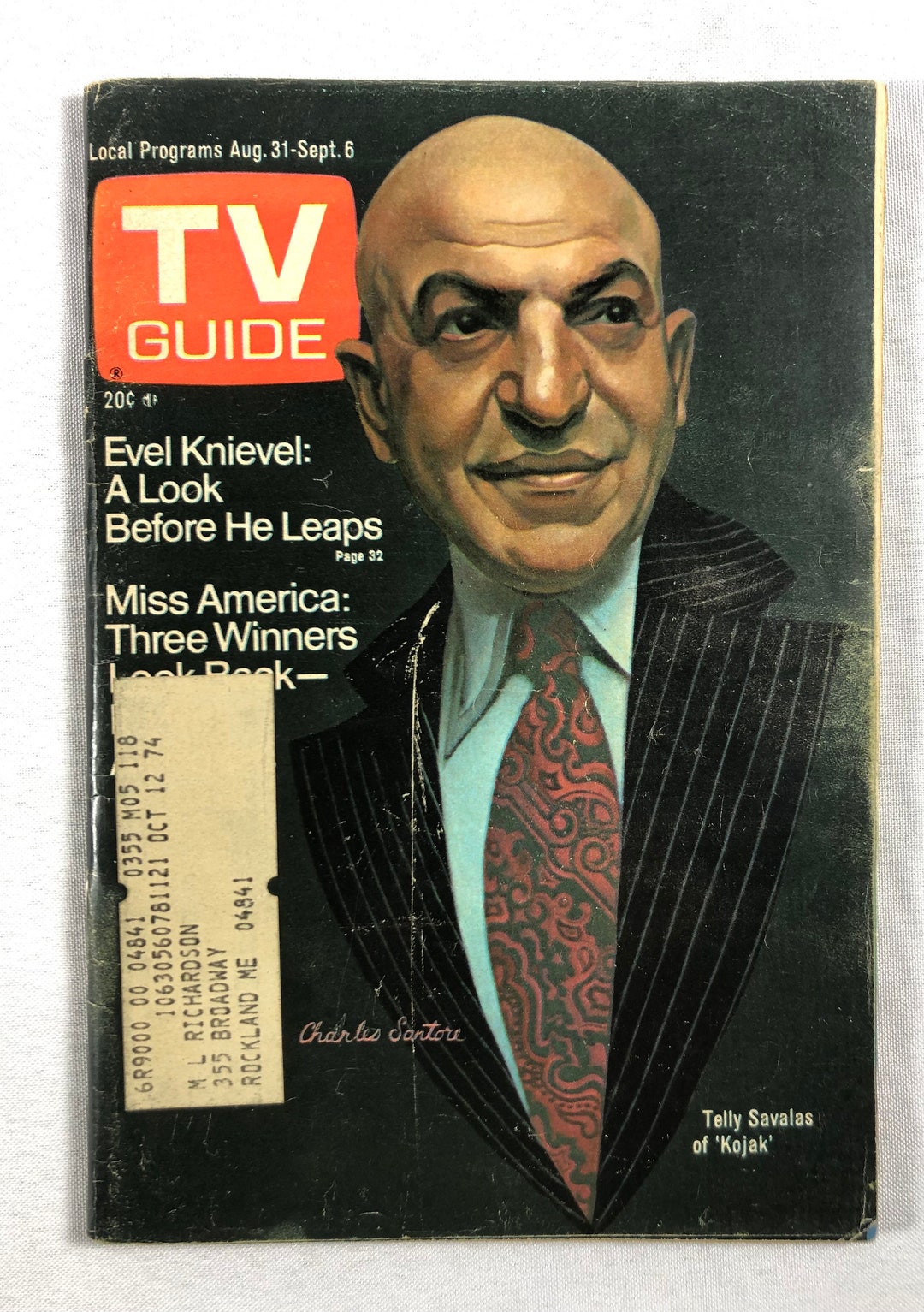August 31 September 6 1974 TV Guide Telly Savalas as Kojak on Cover Vol ...
