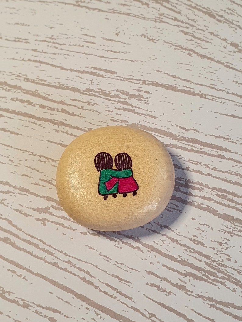 Portable Hug, Pocket Hug, Post Direct, Personalised Wooden Pebble ...