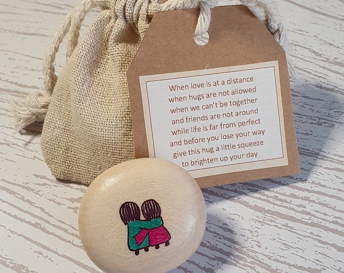 Portable Hug, Pocket Hug, Post Direct, Personalised Wooden Pebble ...