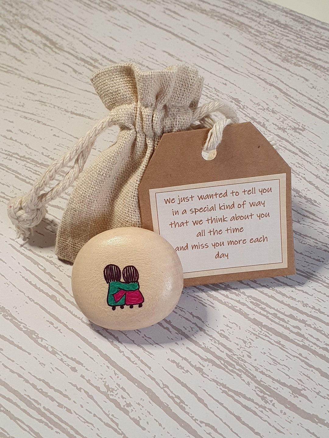 Portable Hug, Pocket Hug, Post Direct, Personalised Wooden Pebble ...