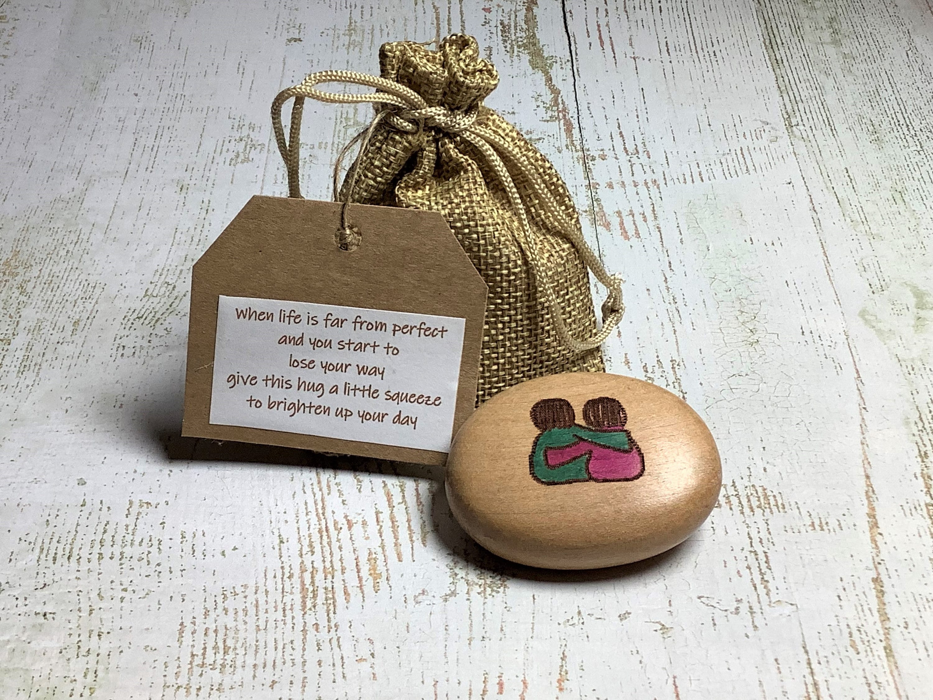 Portable Hug Pocket Hug Wooden Pebble Solid Wood Keepsake - Etsy