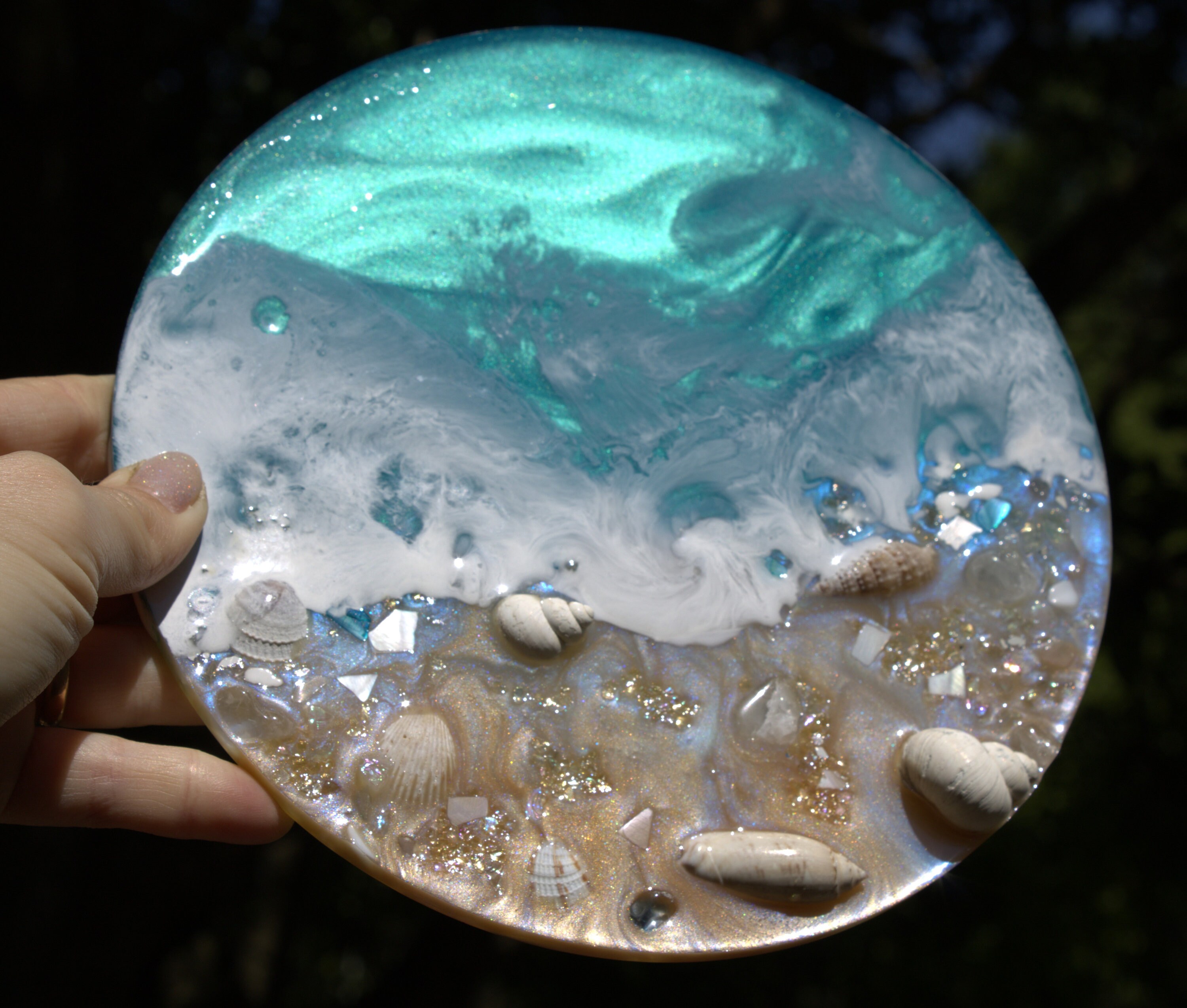 Original Resin Art/ NEW/ 2024/ Modern Art/ Ocean/ Waves/ Sea Shells ...