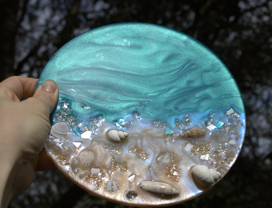 Original Resin Art/ NEW/ 2024/ Modern Art/ Ocean/ Waves/ Sea Shells ...