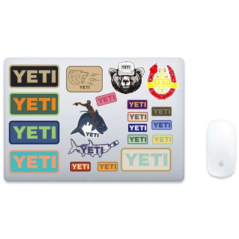 YETI Sticker Pack 20+ Waterproof Vinyl Decals for Coolers, Bottles ...