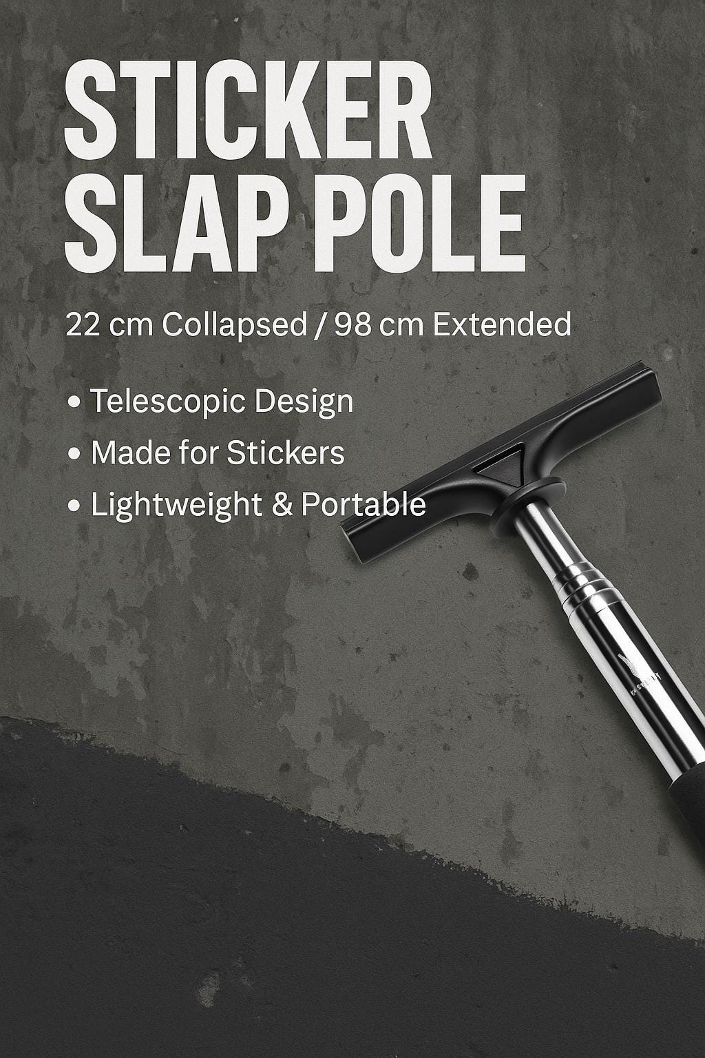 Telescopic Sticker Pole 22–98cm | Extendable Slap Applicator | High ...