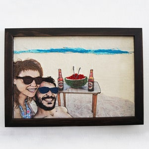Couple Portrait Custom Portrait Embroidery Free Motion - Etsy