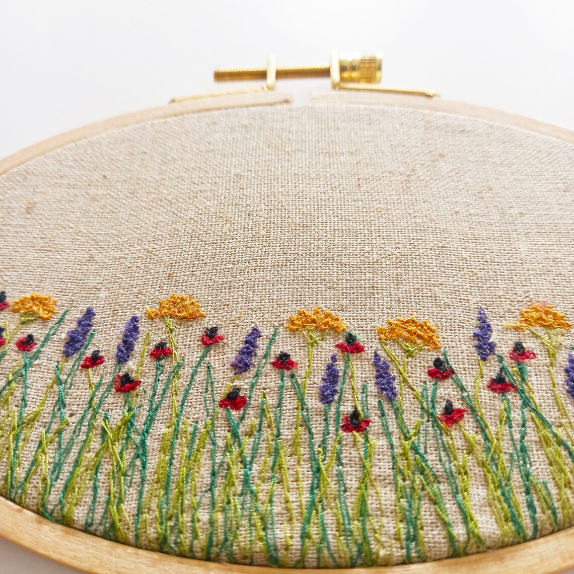 Wild Flowers, Flower Landscape, Nature Embroidery, Landscape Embroidery ...