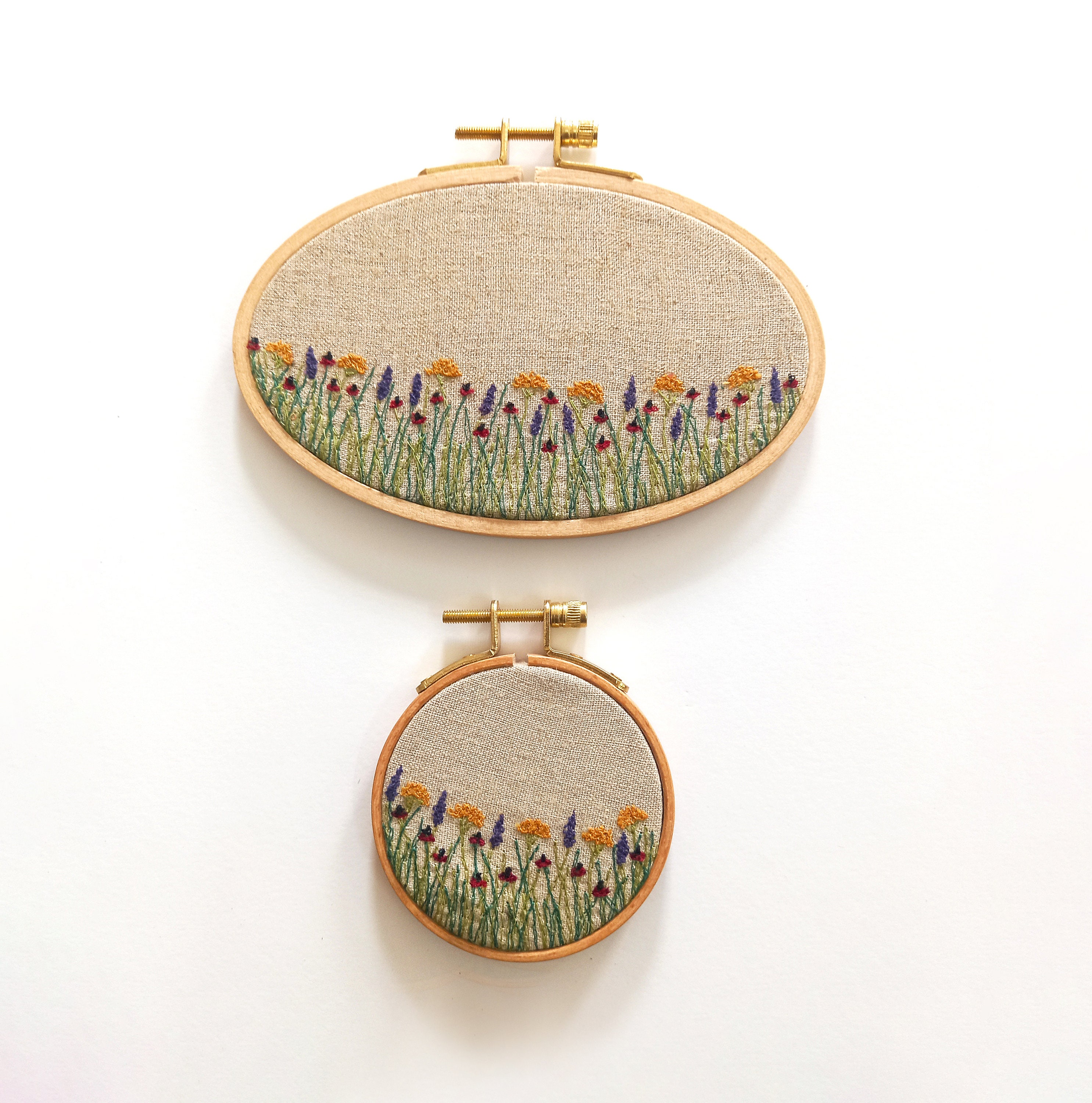 Wild Flowers, Flower Landscape, Nature Embroidery, Landscape Embroidery ...