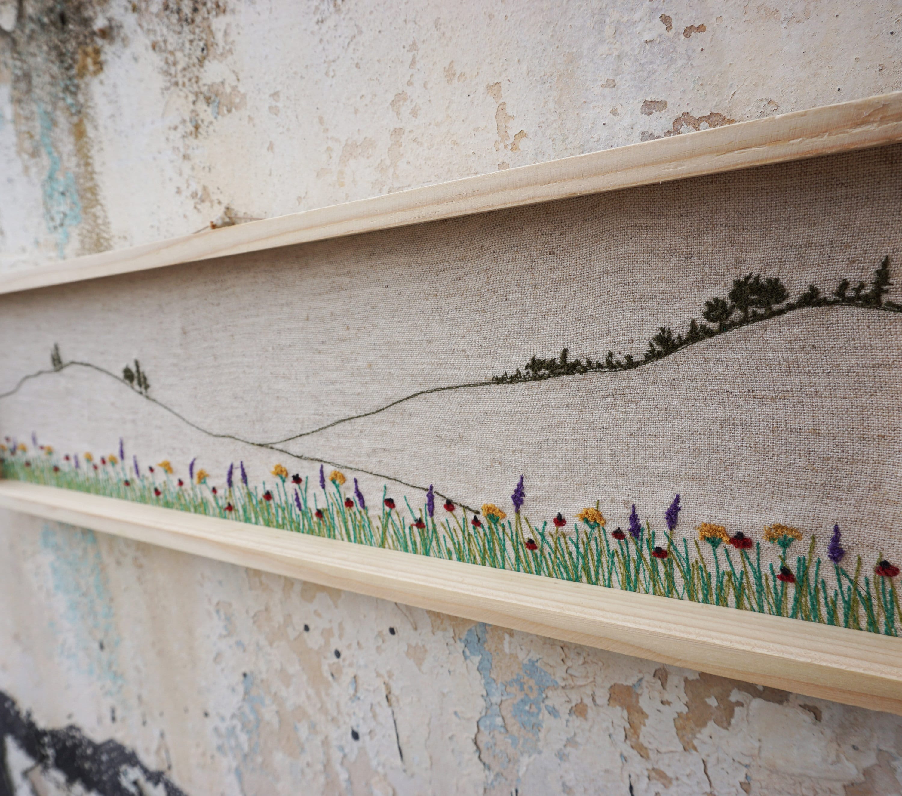 Wild Flowers, Flower Landscape, Nature Embroidery, Landscape Embroidery ...