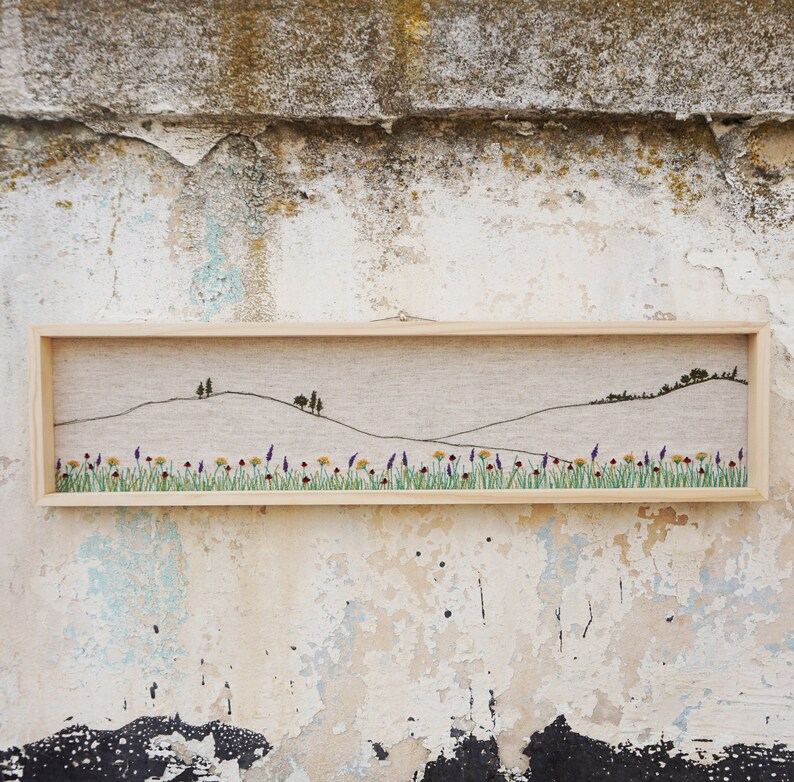 Wild Flowers Flower Landscape Nature Embroidery Landscape - Etsy