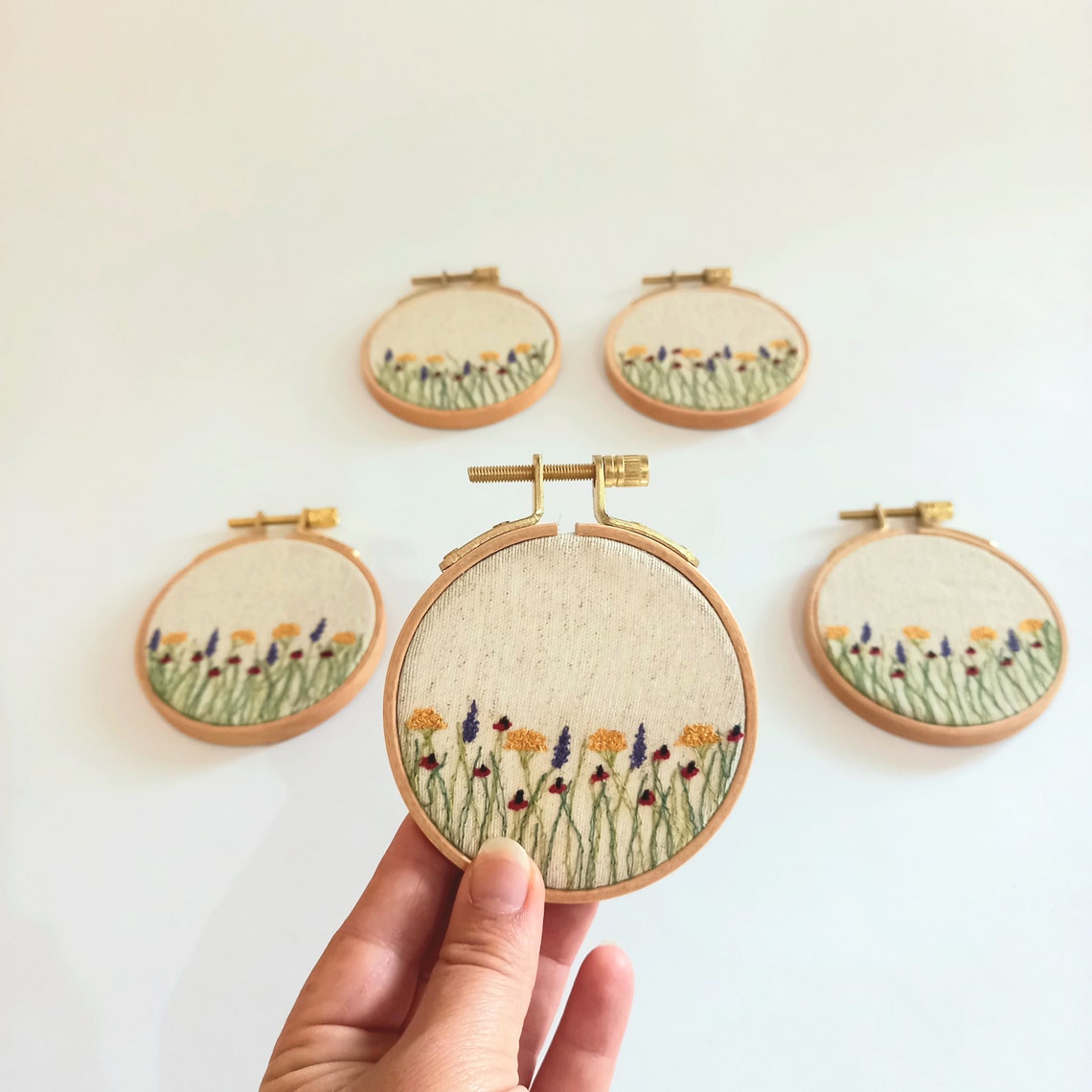 Wild Flowers Flower Landscape Nature Embroidery Landscape - Etsy