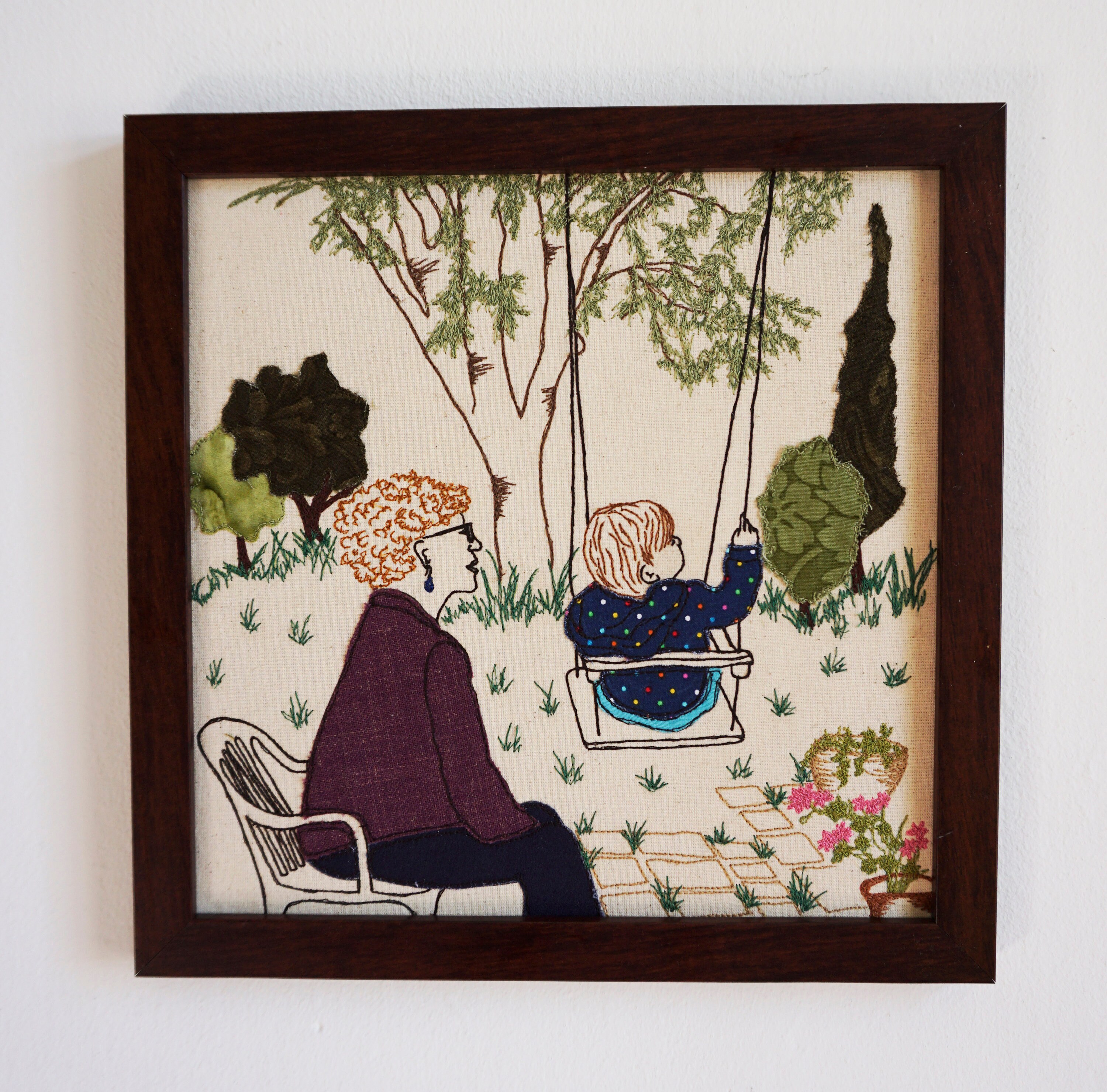Couple Portrait, Custom Portrait Embroidery, Free Motion Embroidery ...