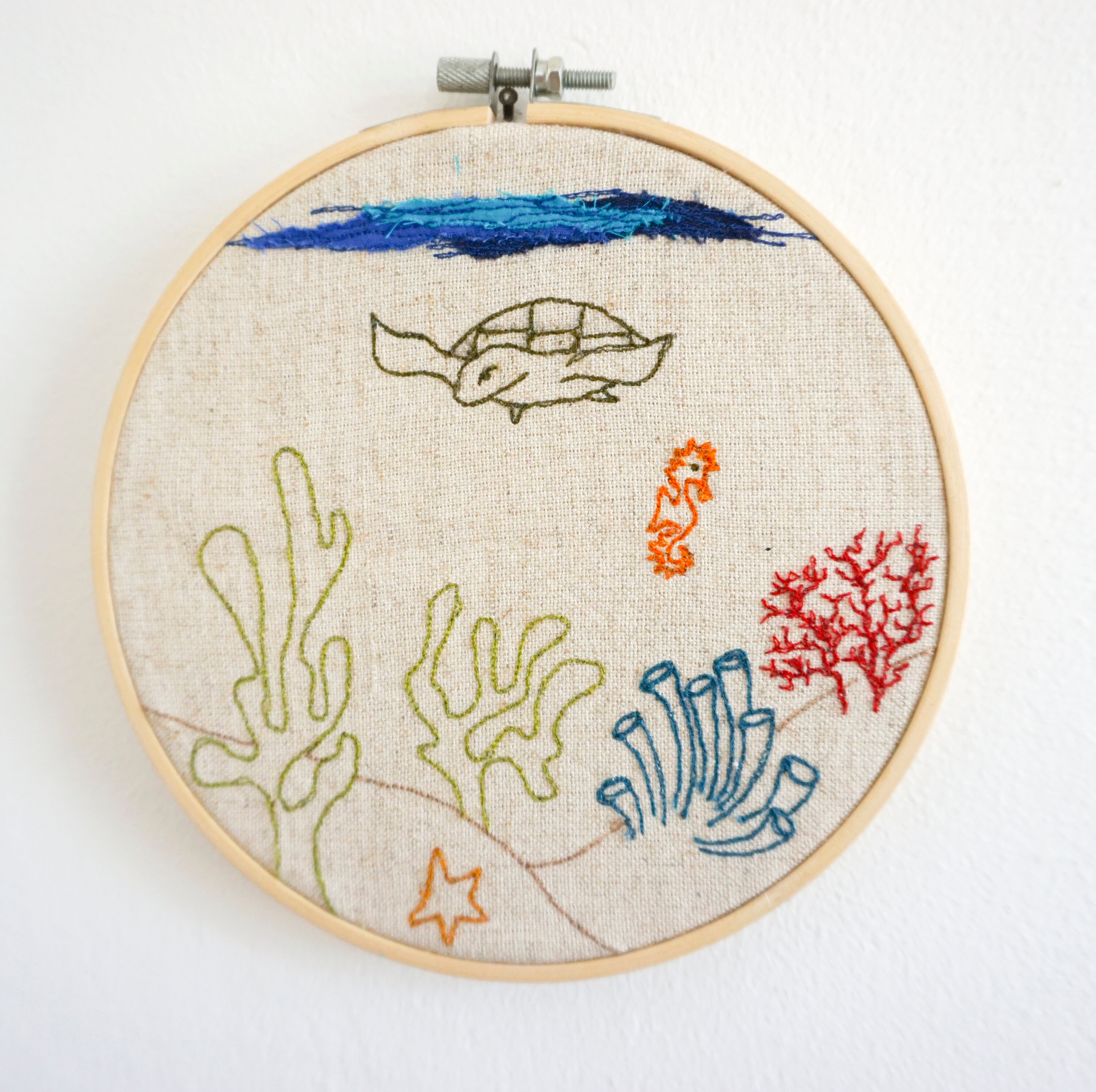 Under the sea art sea embroidery ocean animals art Coral | Etsy