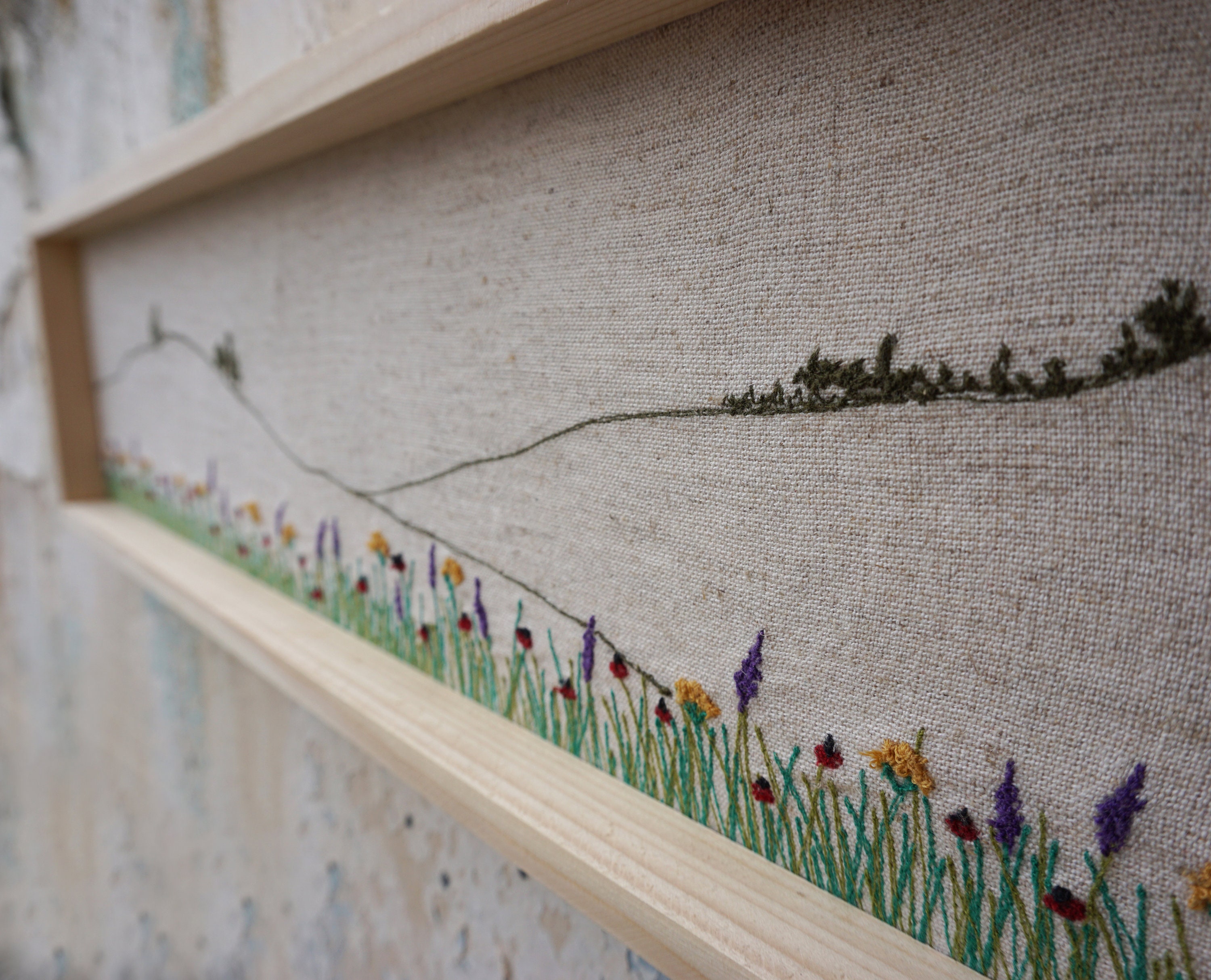 Wild Flowers Flower Landscape Nature Embroidery Landscape - Etsy