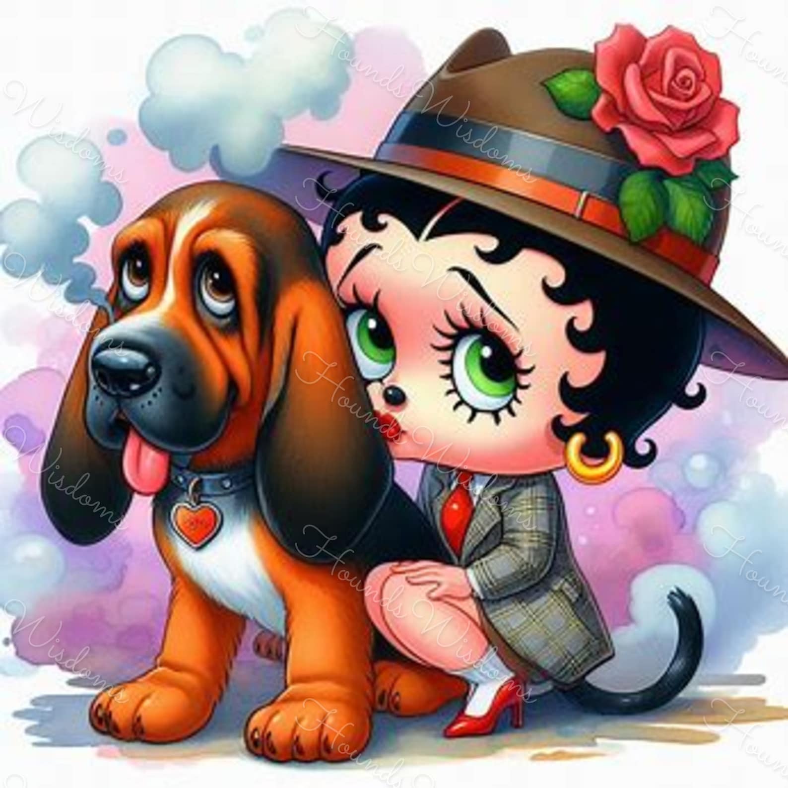 Betty Boop Cartoon Bloodhound Dog Basset Hound Puppy Printable 10 ...