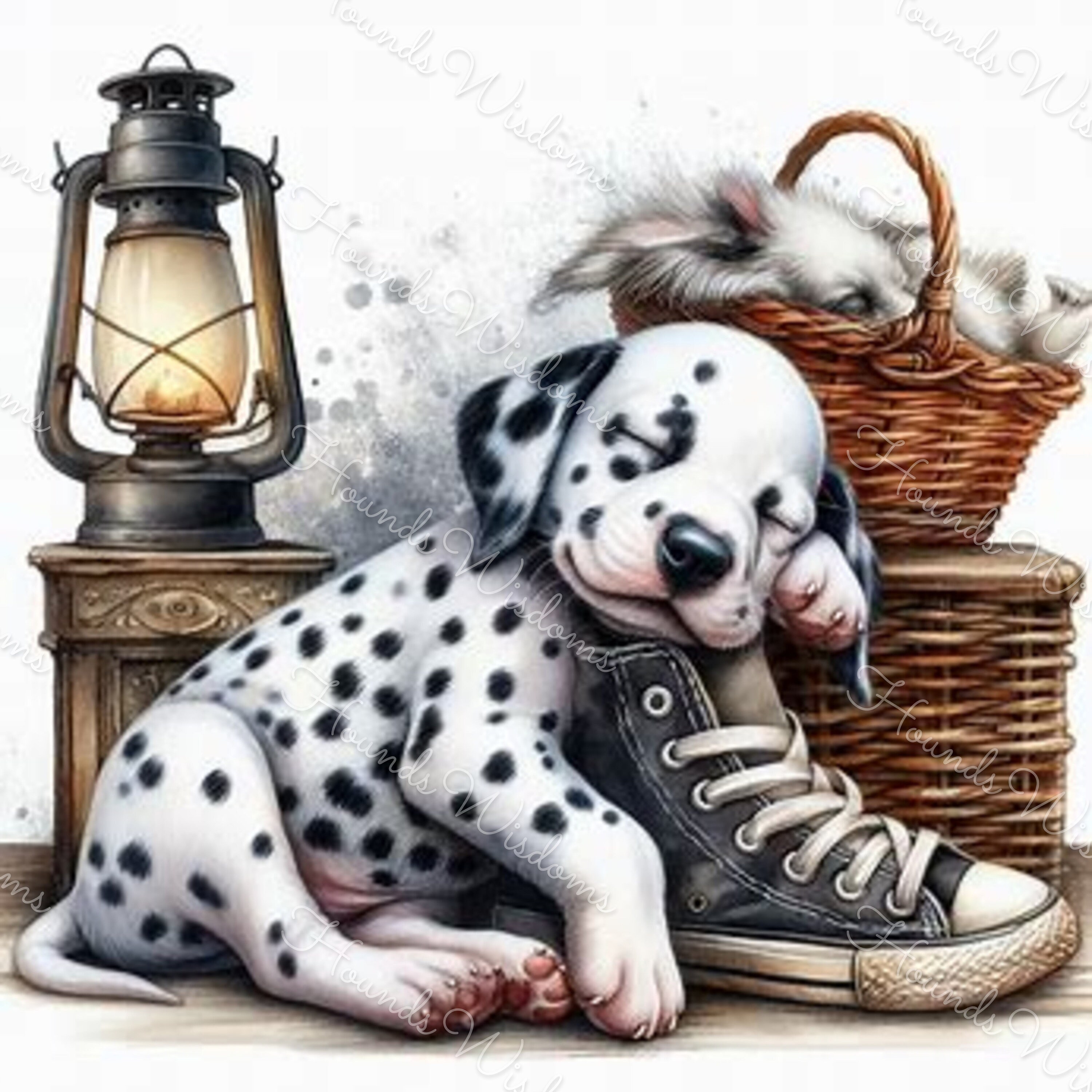 Dalmatian Dog 101 Dalmatians Puppy Sleeping Printable 12 Poster Sticker ...