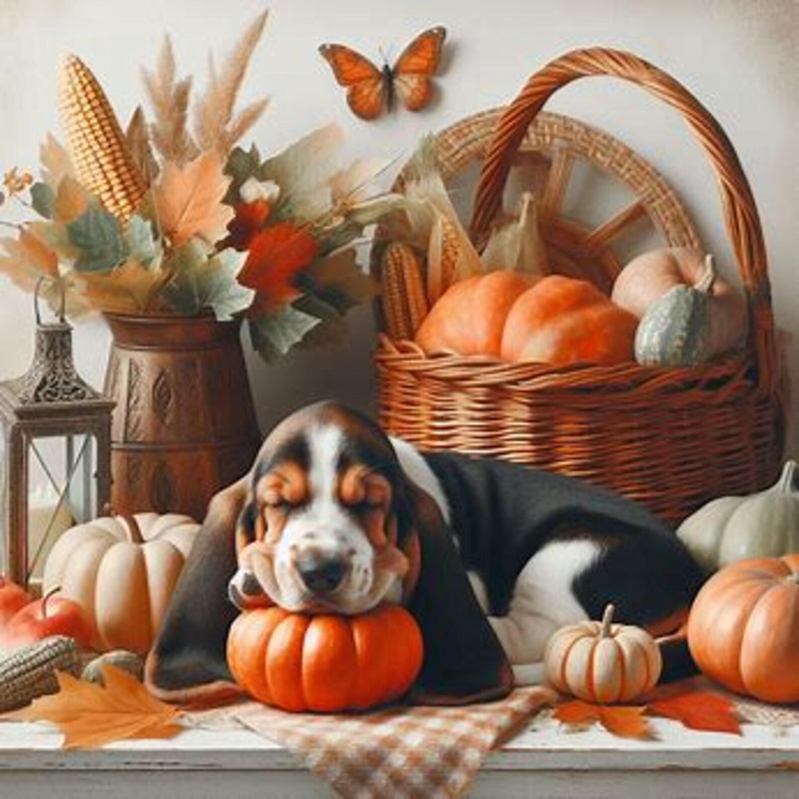 Basset Hound Clipart Dog Puppy Pet 12 JPG Autumn Thanksgiving Pumpkin ...