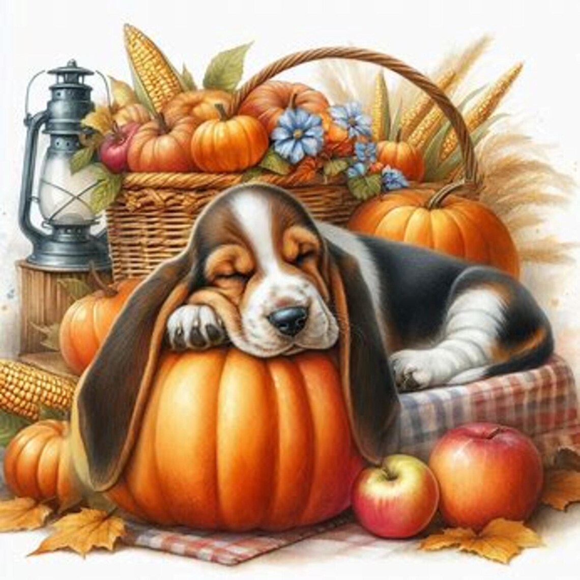 Basset Hound Clipart Dog Puppy Pet 12 JPG Autumn Thanksgiving Pumpkin ...