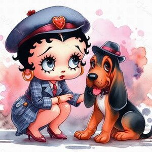 Betty Boop Cartoon Bloodhound Dog Basset Hound Puppy Printable 10 ...