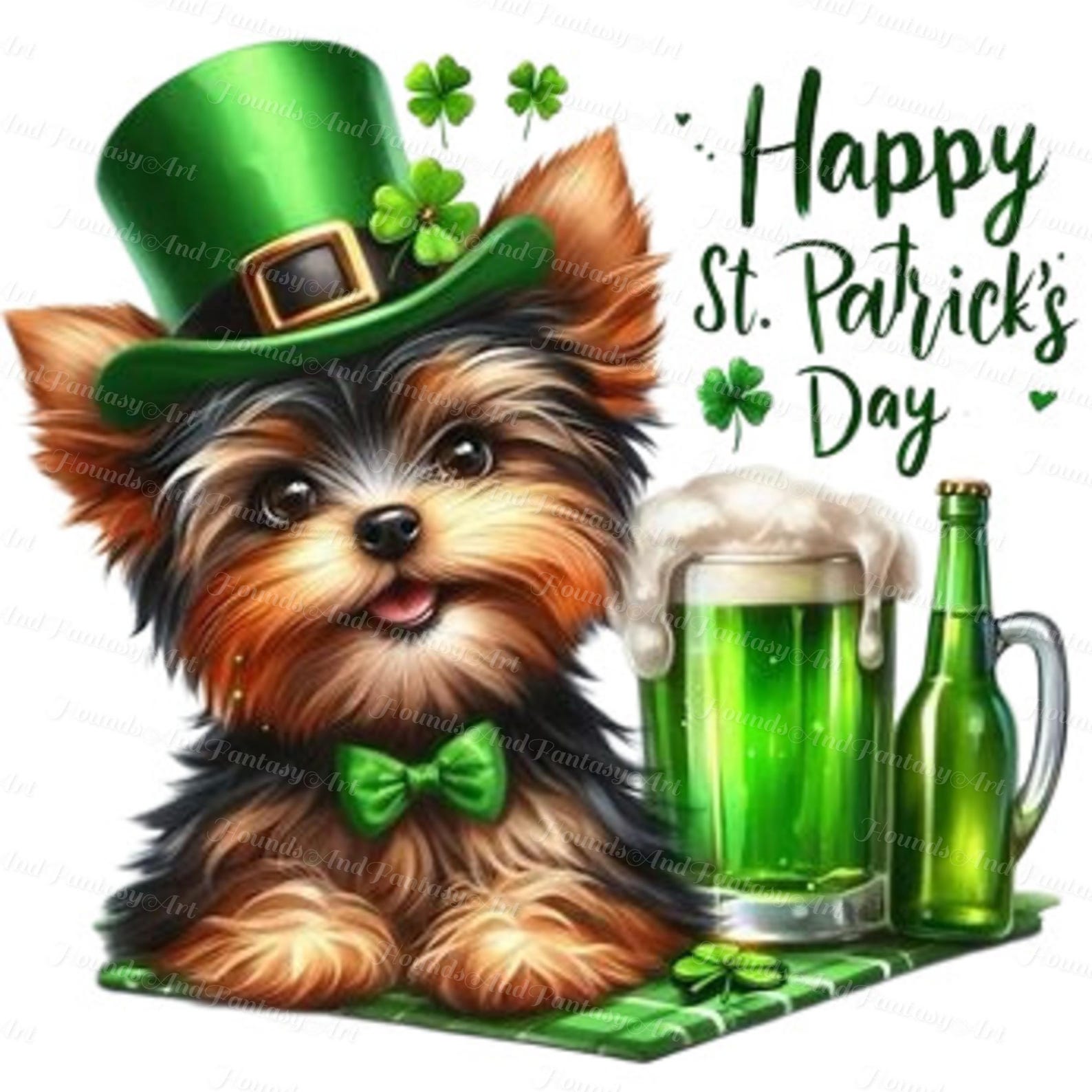 Yorkie St Patrick’s Yorkshire Terrier Digital Download Scrapbooking ...
