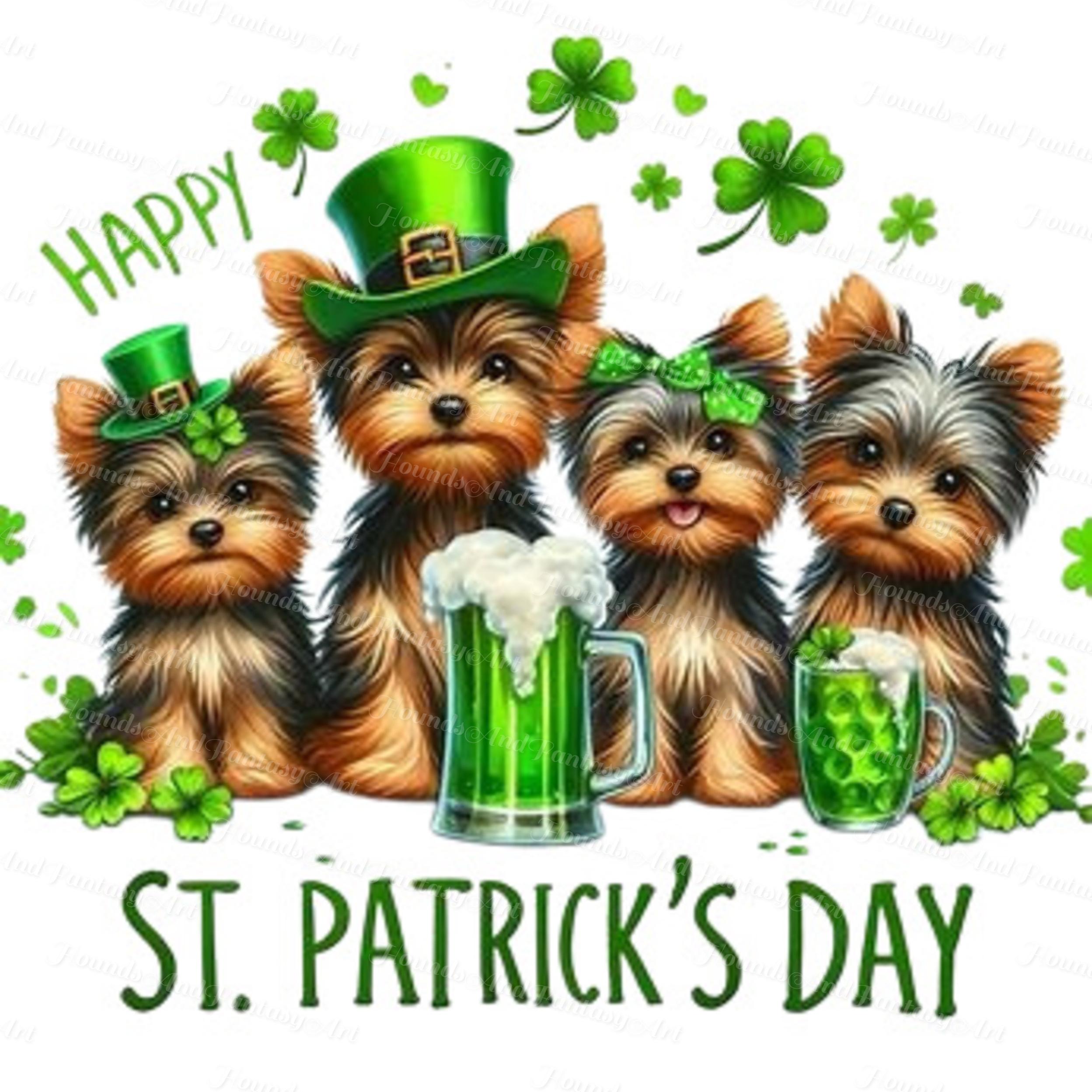 Yorkie St Patrick’s Yorkshire Terrier Digital Download Scrapbooking ...