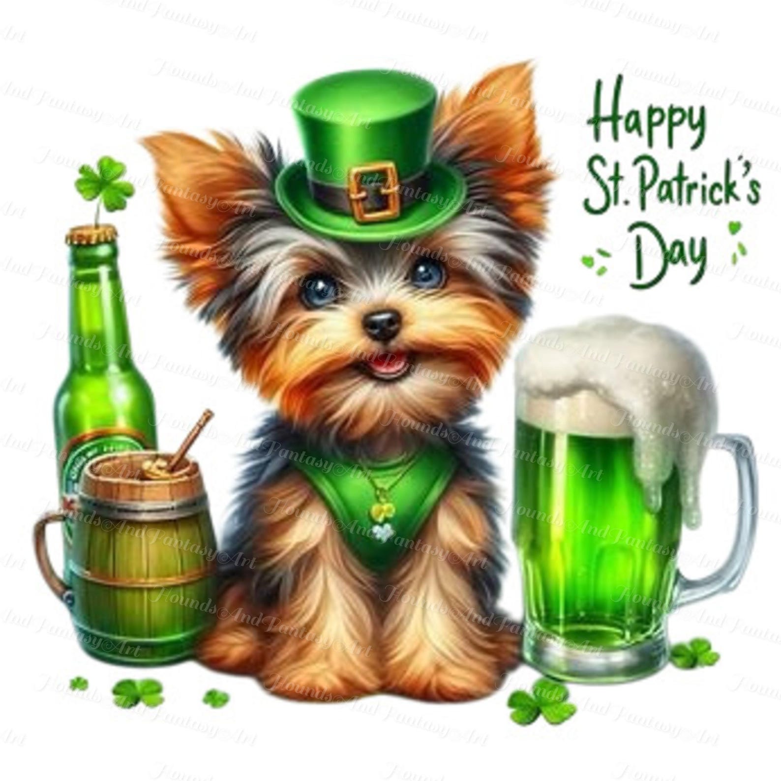 Yorkie St Patrick’s Yorkshire Terrier Digital Download Scrapbooking ...