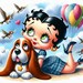Betty Boop & Basset Hound Printable: Cartoon Dog Poster (digital ...