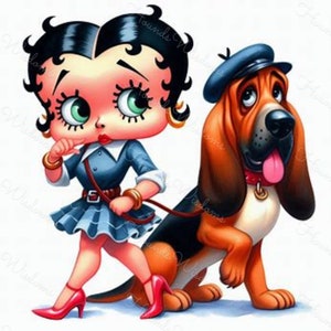Betty Boop Cartoon Bloodhound Dog Basset Hound Puppy Printable 10 ...