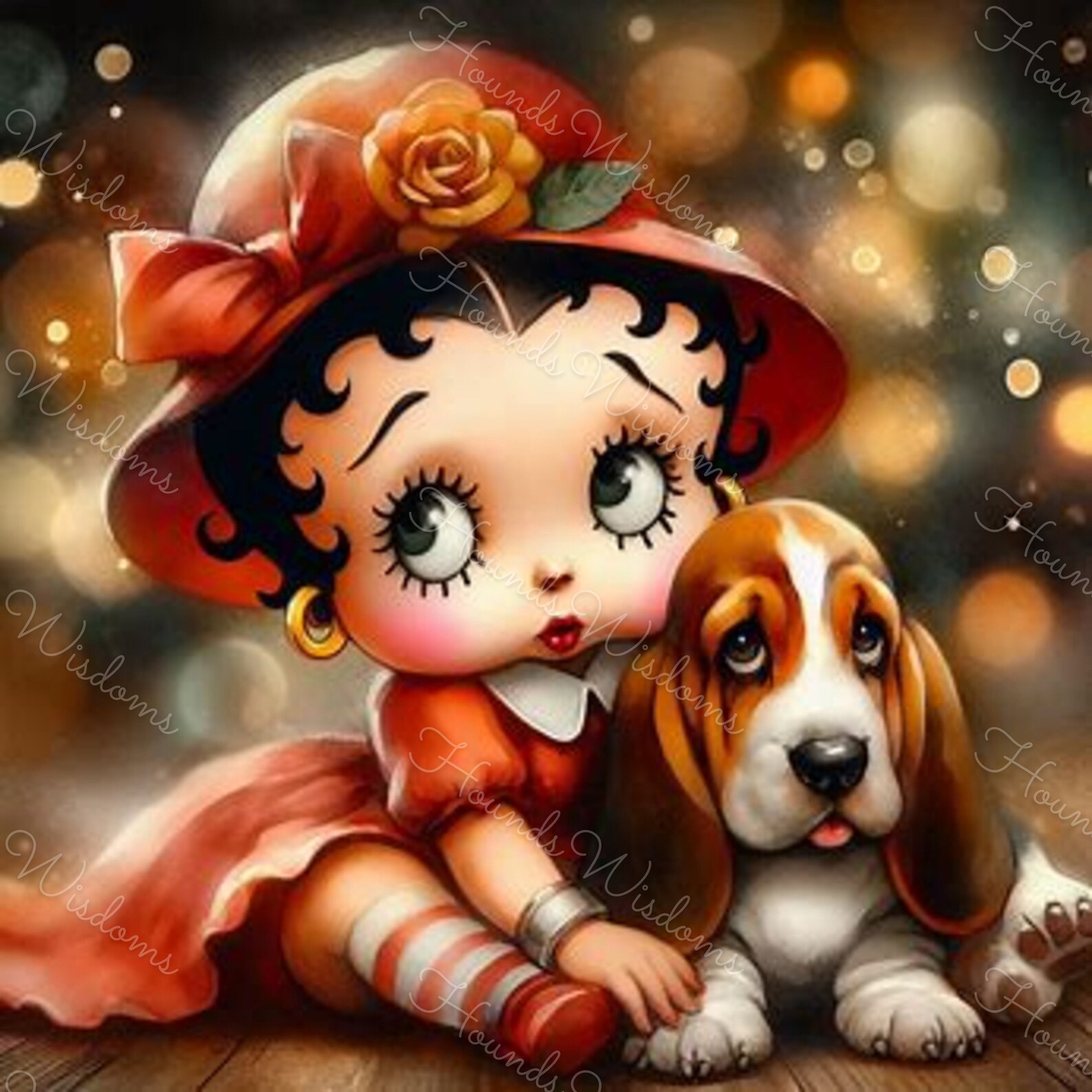 Betty Boop Cartoon Basset Hound Bloodhound Dog Puppy Printable 10 ...