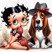 Betty Boop & Basset Hound Printable: Cartoon Dog Poster (digital ...