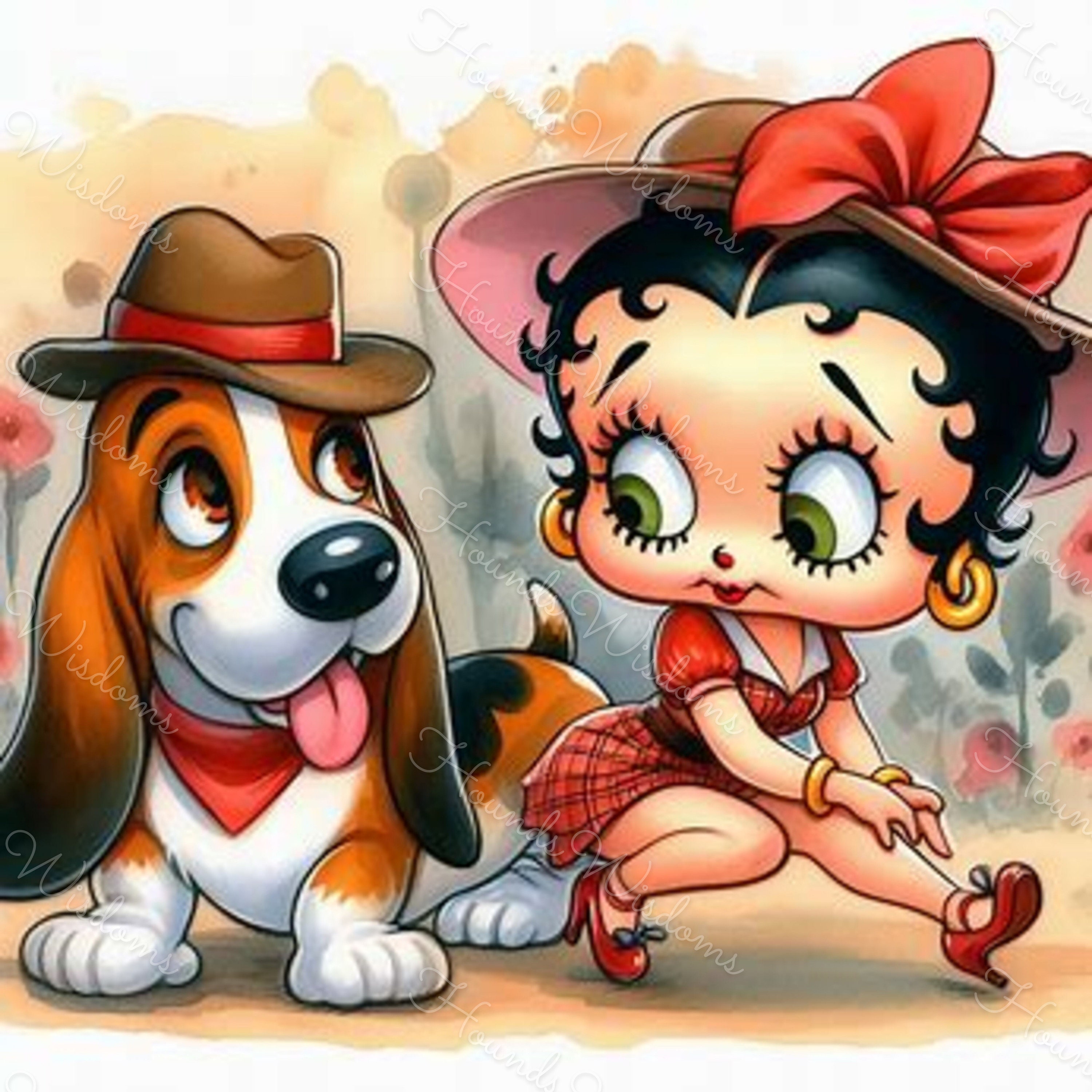 Betty Boop Cartoon Basset Hound Bloodhound Dog Puppy Printable 10 ...