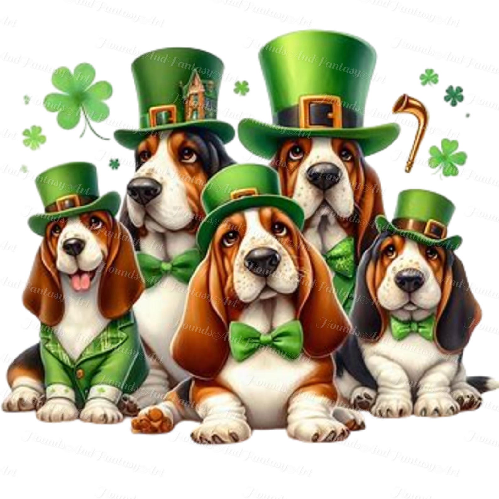 Basset Hound Puppy St Patrick’s Day Digital Download Scrapbooking Craft ...