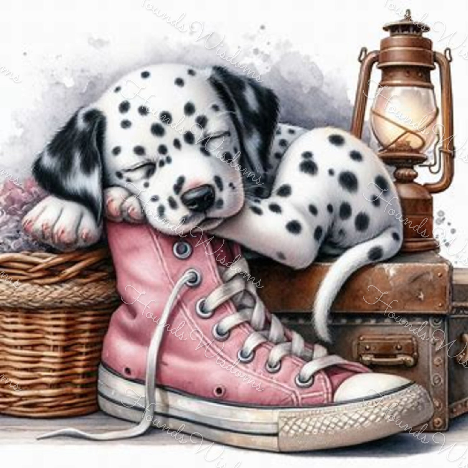 Dalmatian Dog 101 Dalmatians Puppy Sleeping Printable 12 Poster Sticker ...