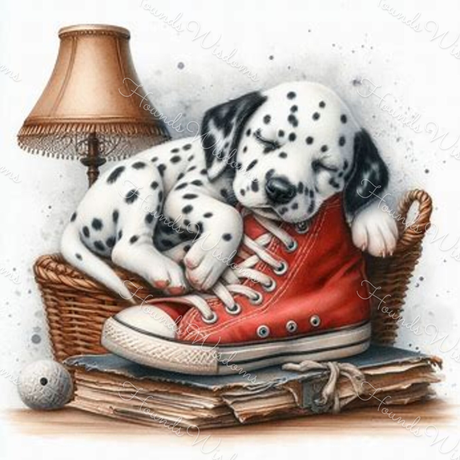 Dalmatian Dog 101 Dalmatians Puppy Sleeping Printable 12 Poster Sticker ...