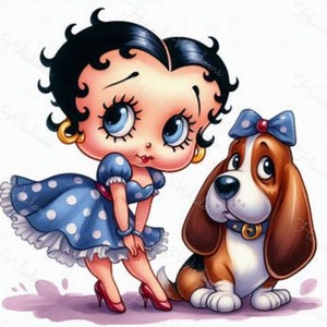 Betty Boop Cartoon Basset Hound Bloodhound Dog Puppy Printable 10 ...
