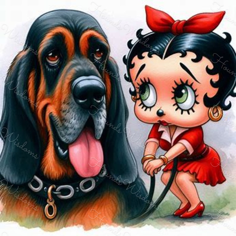 Betty Boop Cartoon Bloodhound Dog Basset Hound Puppy Printable 10 ...