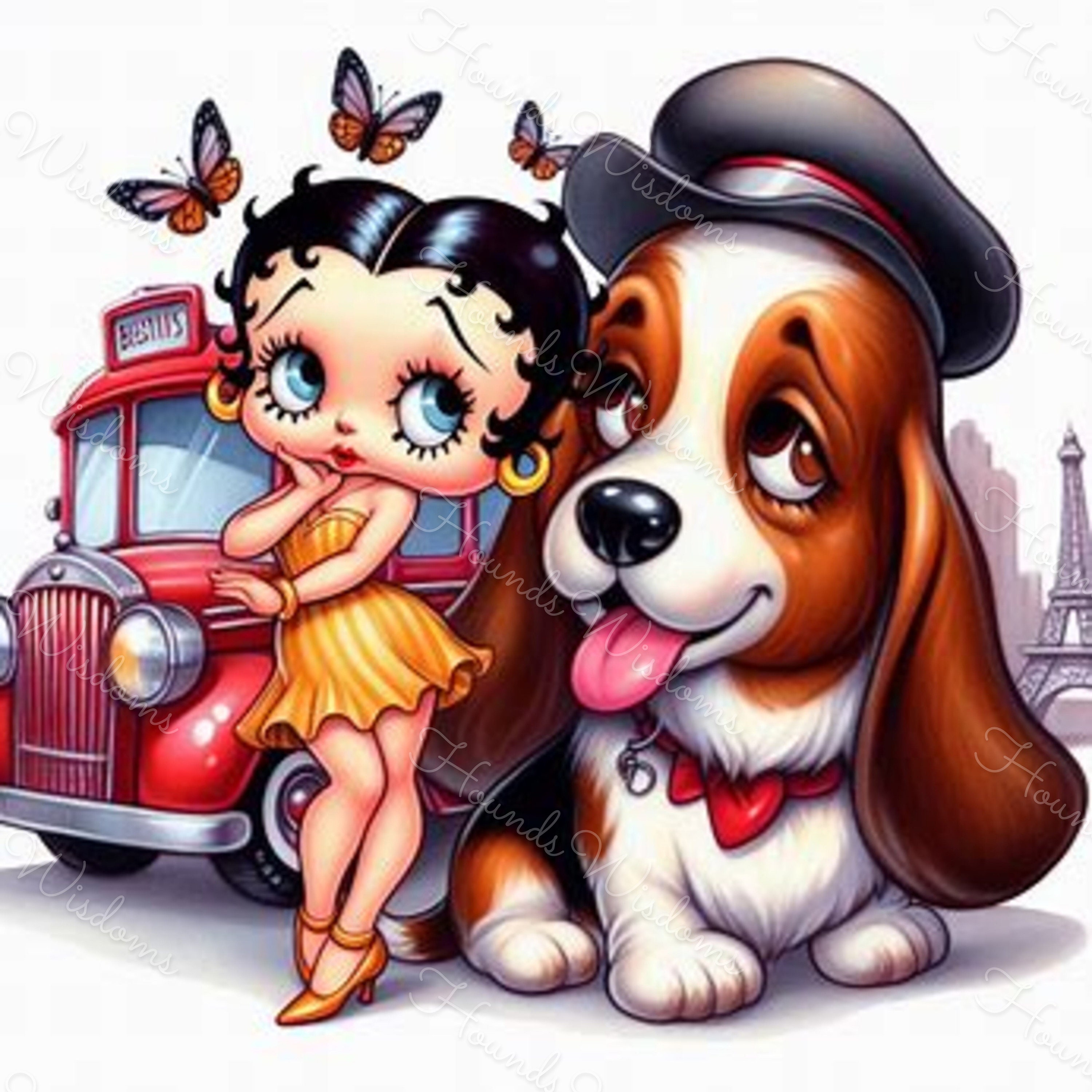 Betty Boop Cartoon Basset Hound Bloodhound Dog Puppy Printable 10 ...