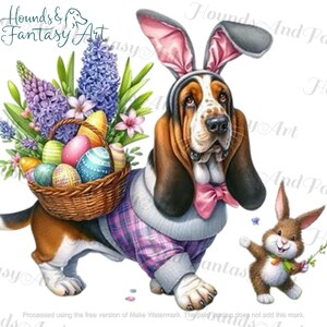 Easter Basset Hound Easter Egg 189 PNG Easter Giftcard Digital Easter ...