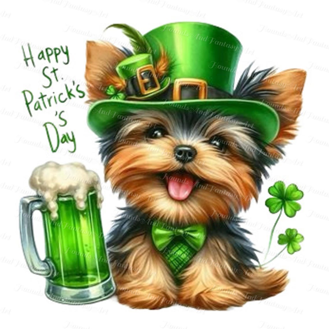 Yorkie St Patrick’s Yorkshire Terrier Digital Download Scrapbooking ...