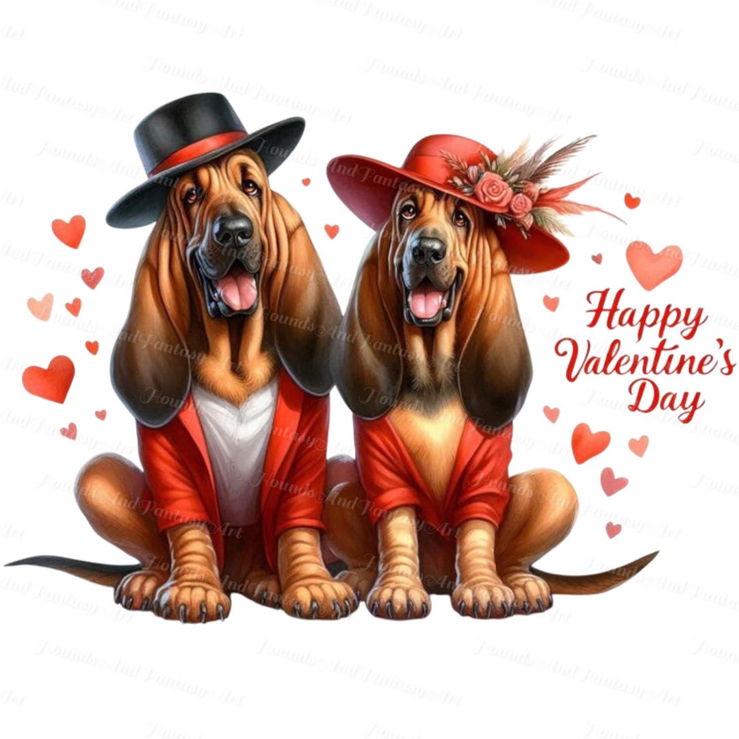 Bloodhound Puppy Valentine’s Day Digital Download Scrapbooking Craft ...