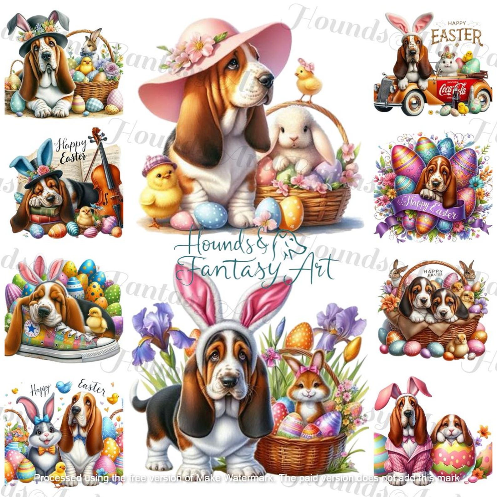 Easter Basset Hound Easter Egg 189 PNG Easter Giftcard Digital Easter ...