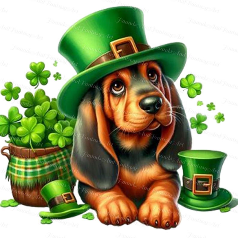 Bloodhound Puppy St Patrick’s Day Digital Download Scrapbooking Craft ...