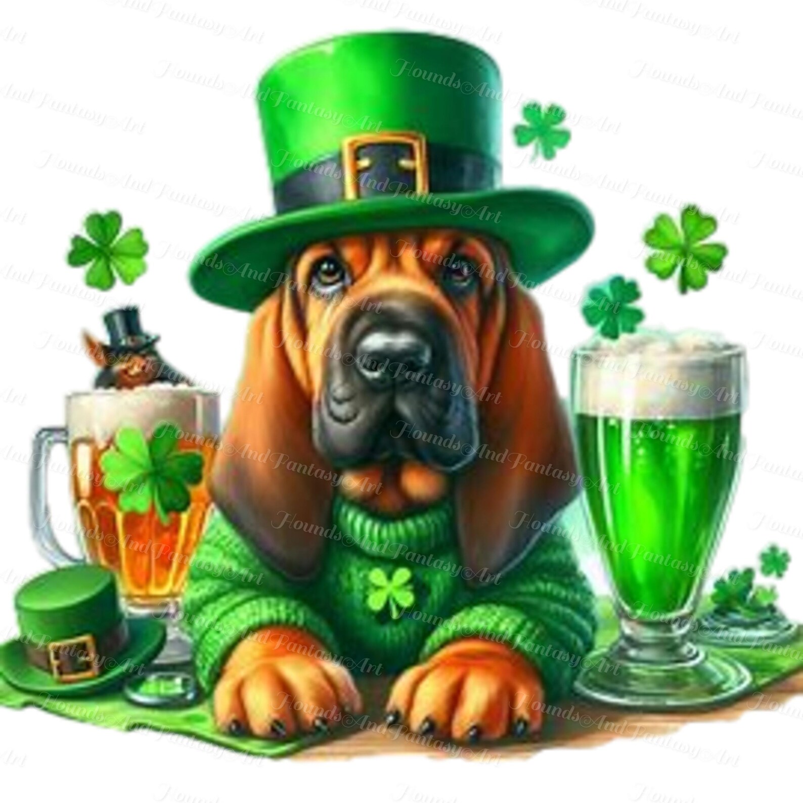 Bloodhound Puppy St Patrick’s Day Digital Download Scrapbooking Craft ...