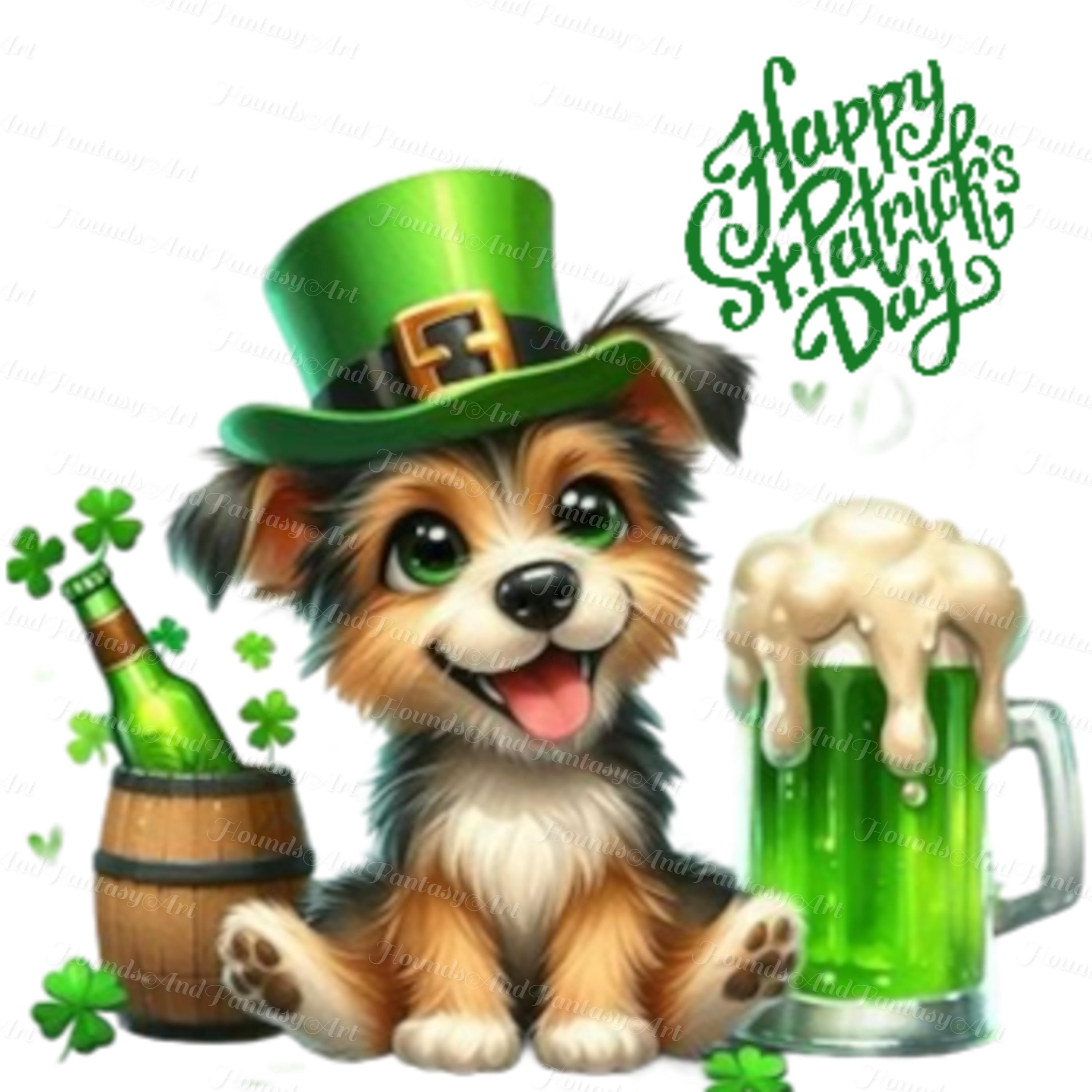 Cute Dogs St Patrick’s Adorable Puppies Digital Download Scrapbooking ...