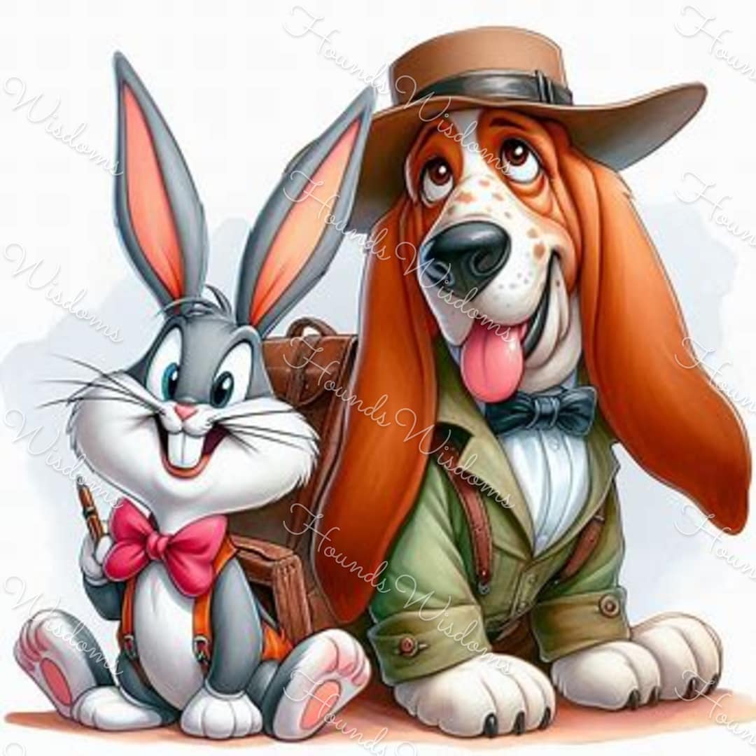 Basset Hound Bloodhound Dog Bugs Bunny Cartoon Disney Puppy Humorous ...