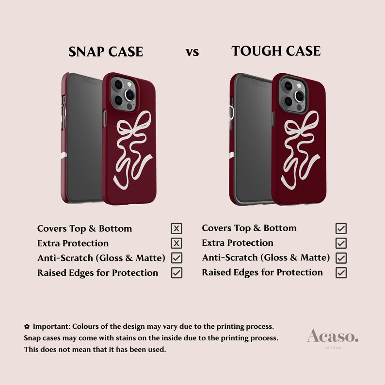 Deep Maroon Bow Case for iPhone 16 Pro, Ribbon iPhone 15 Case, for ...
