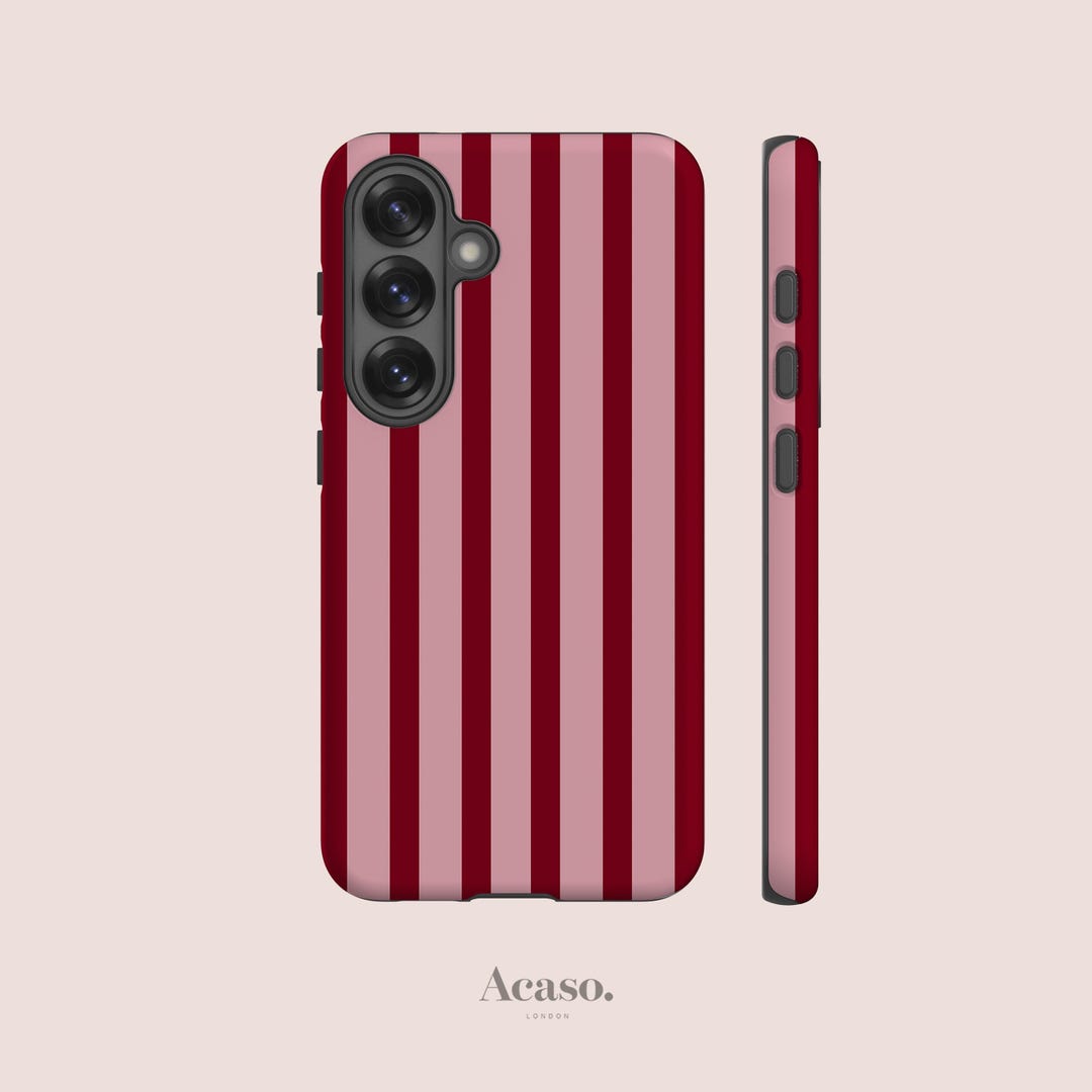 Maroon Stripes Case for Galaxy S25, Galaxy S24 Plus, Galaxy S23 Ultra ...