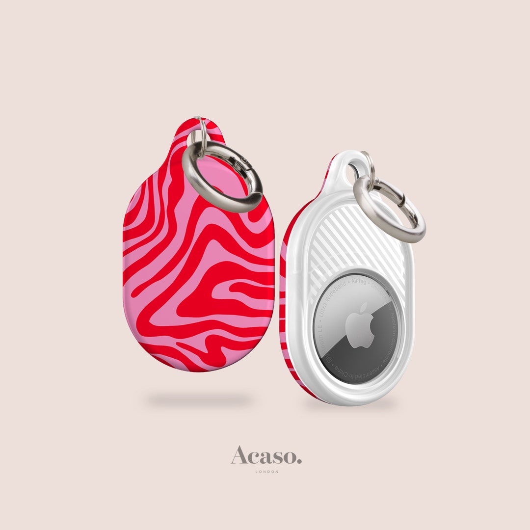 Groovy Pink AirTag Holder With Keychain for Apple Airtags by Acaso ...